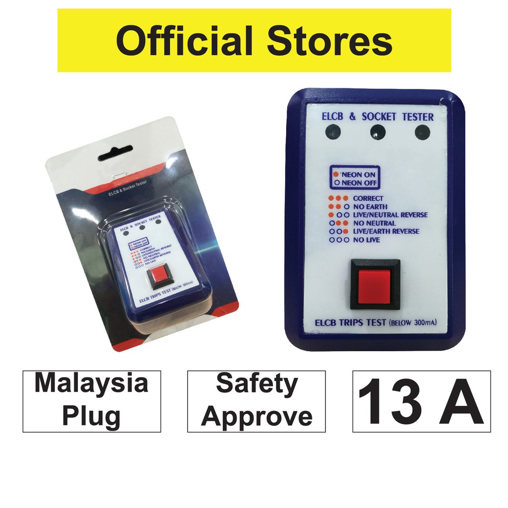 ELCB & Socket Tester below 300MA 13 A | Shopee Malaysia