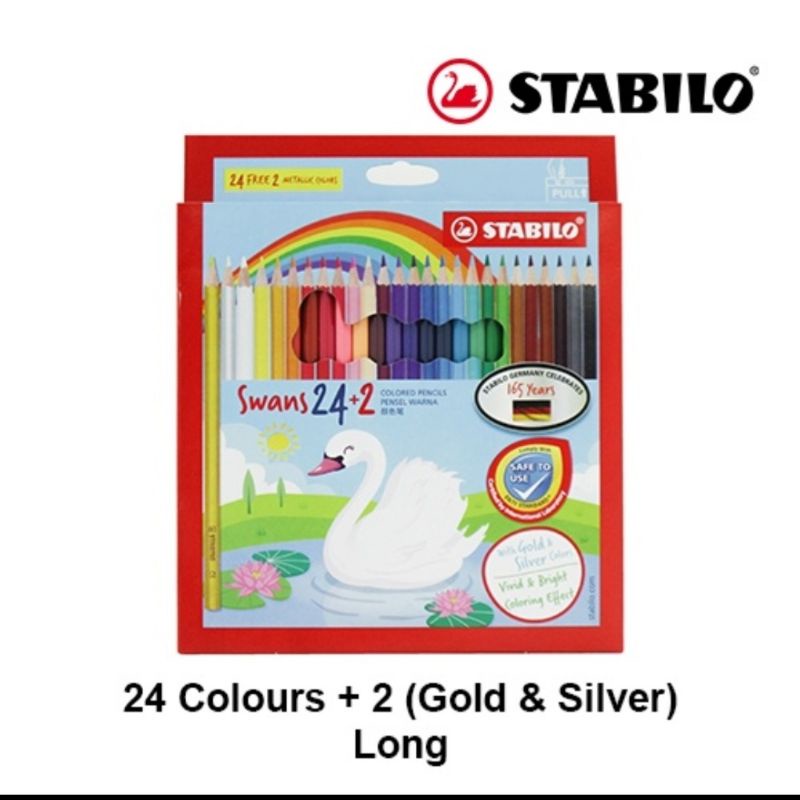 Ready Stock!! Stabilo SWAN Color Pencil | Colour Pencil 24 Long ...