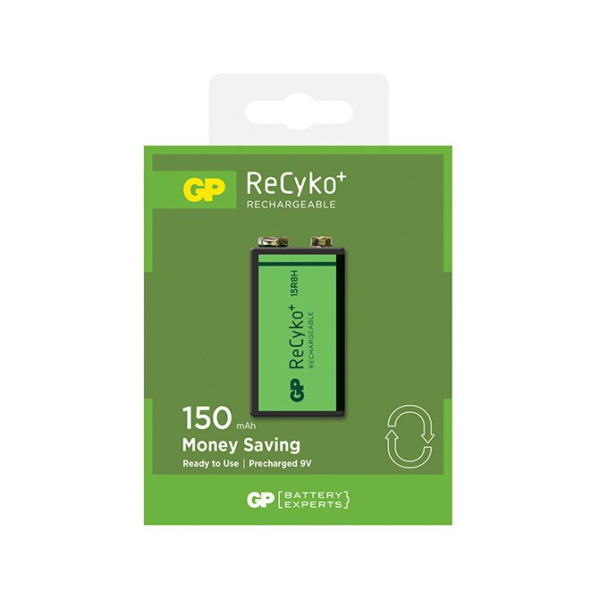 GP Batteries Rechargeable ReCyko+ Battery 9V 150mAH +( Smart Tag ...