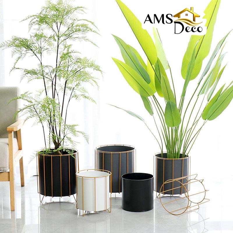 🇲🇾 Nordic design pot flower / Pot gold straight /Pot viral 🇲🇾 | Shopee ...