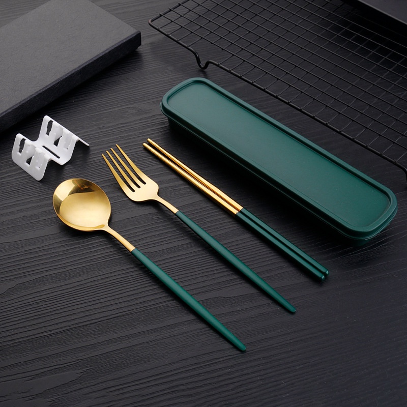 Portable Tableware / Cutlery Set [Stainless Steel Fork Spoon Chopsticks ...