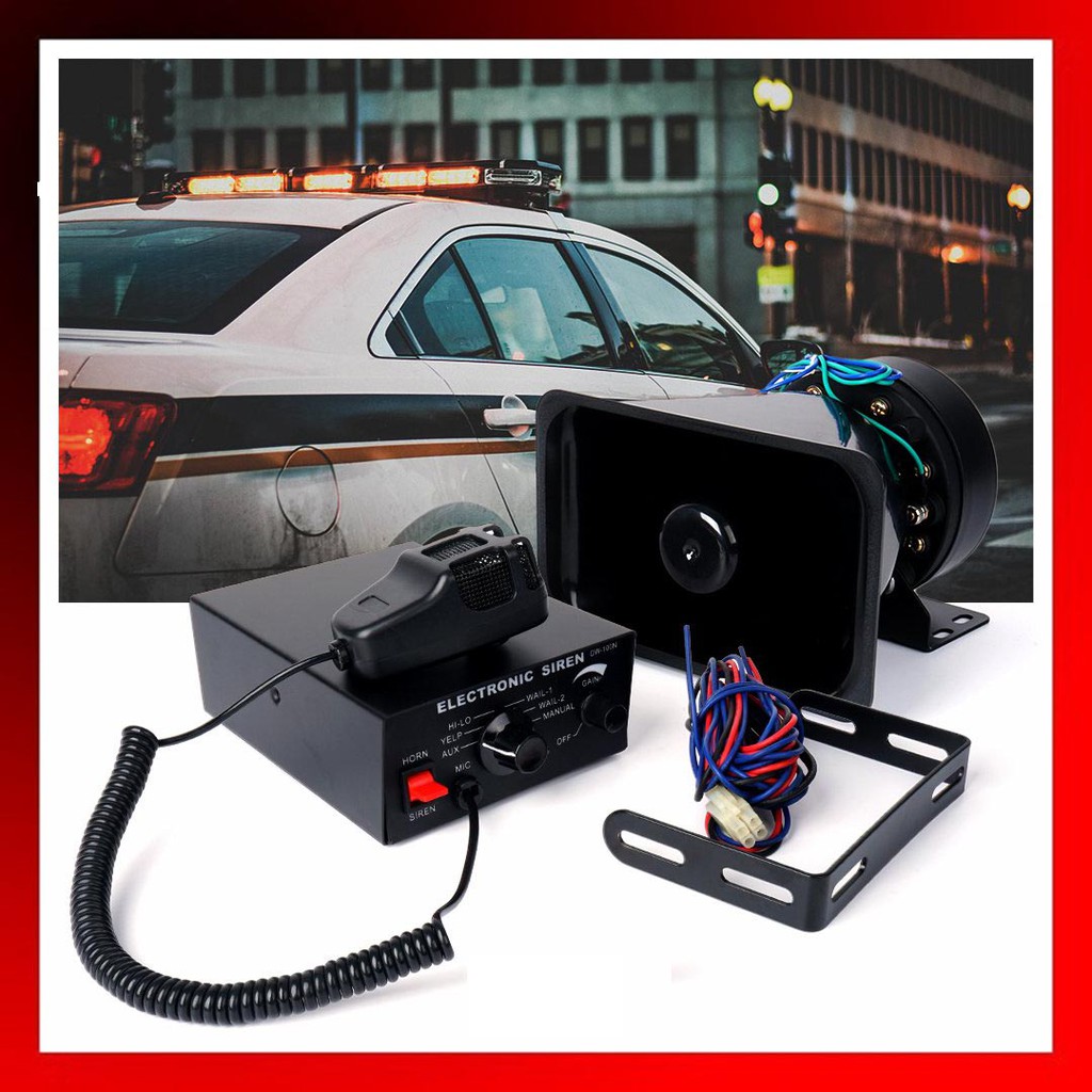 Sprint 100W 12V Police Siren 7 Tone Emergency Vehicle Warning Siren ...