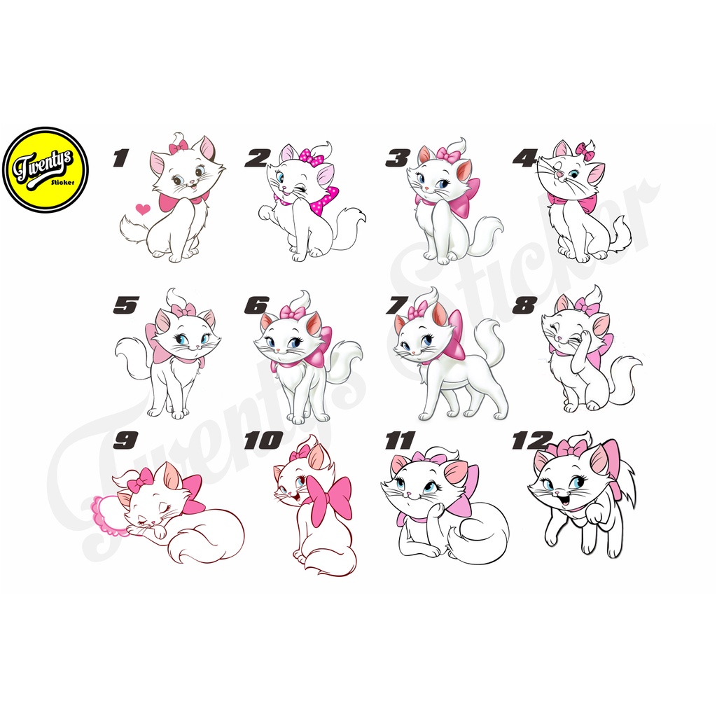 Minnie Mouse Cat Marie Kitten Sticker | Shopee Malaysia