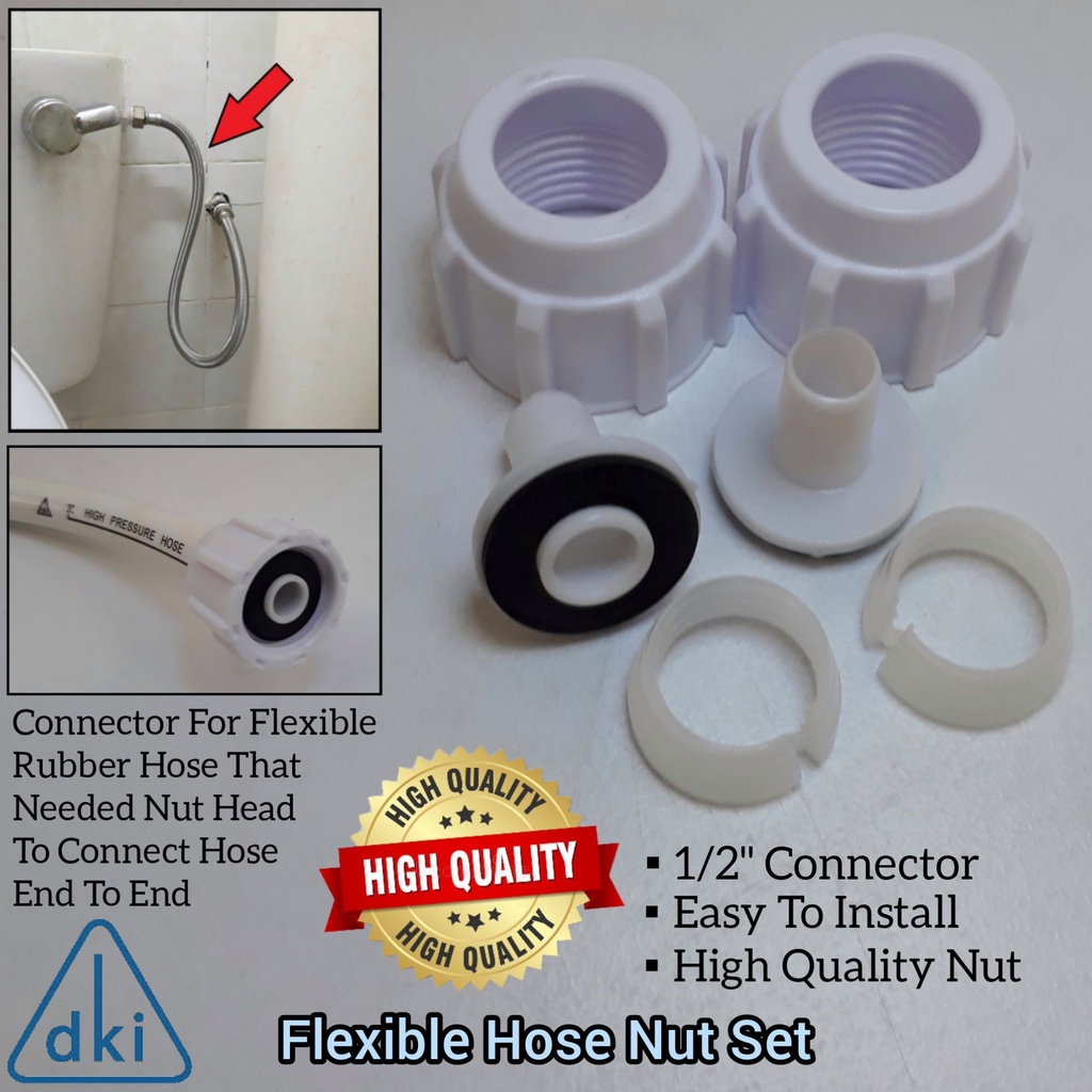 DKI 2pcs Flexible Rubber Hose Nut Set For Rubber Flexible Hose in ...