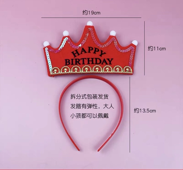 LED LIGHT Happy Birthday Party Hat Crown Princess King Headband Hari ...