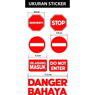 Sticker | DANGER | AMARAN | SIGN | STICKER SMALL | CUTE 🛑 SIGN ...