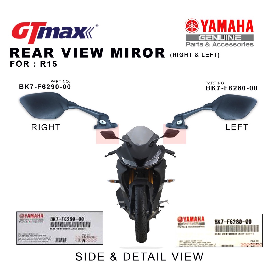 YAMAHA R15 REAR VIEW MIRROR / SIDE MIRROR / R15 / CERMIN TEPI R25 / R15 ...