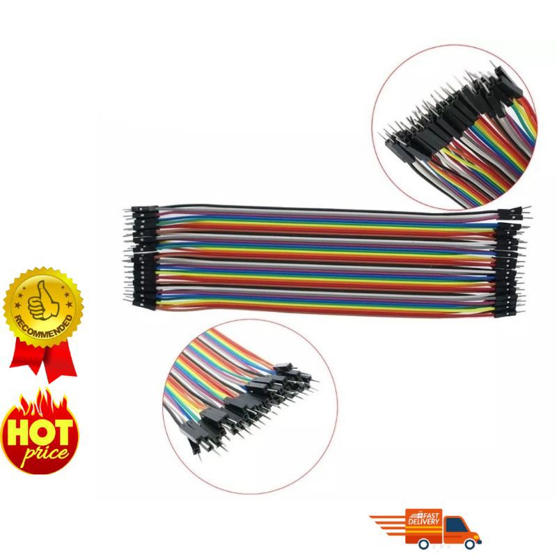 🔥READY STOCK 💥40pcs dupont cable jumper wire dupont line male to male ...