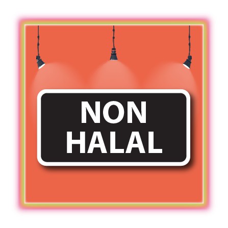 E398 NON HALAL PP SIGN BOARD 100X200MM..WE ACCEPT CUSTOM MAKE ORDER ...