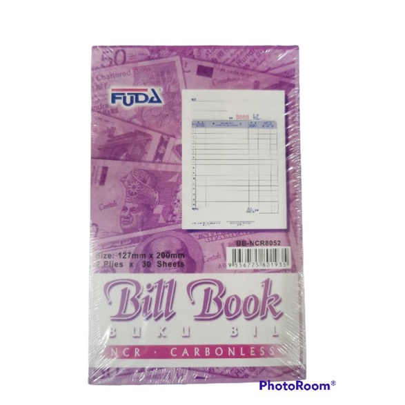 FUDA Cash Bill Book NCR Carbonless BB-NCR8052 (10 Books/1Pkt) 5"x 8 ...