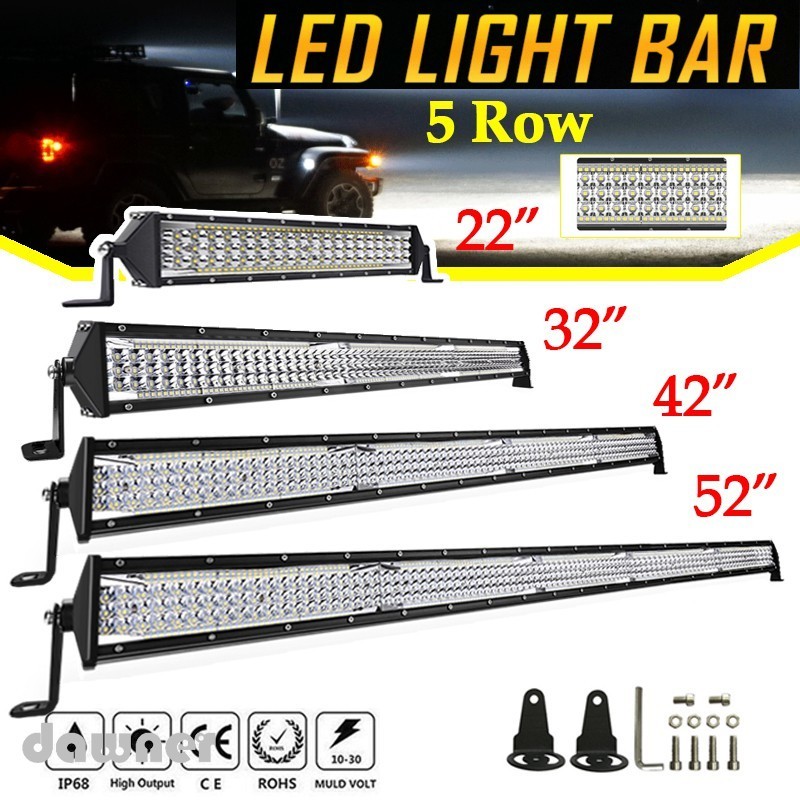 5 Row 52 Inch LED Car Light Bar Work Light for Jeep Off Road Truck ar ...