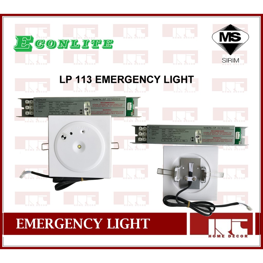 ECONLITE EMERGENCY LED LIGHT LP113 SELF-CONTAINED EMERGENCY LIGHTING ...