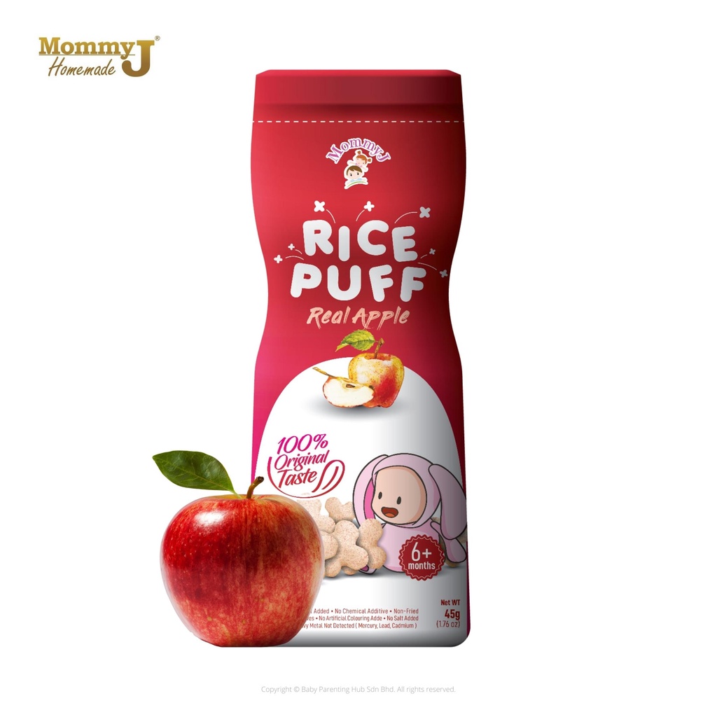 MommyJ Real Pure Rice Puffs Apple 50grams 6months+ | Shopee Malaysia