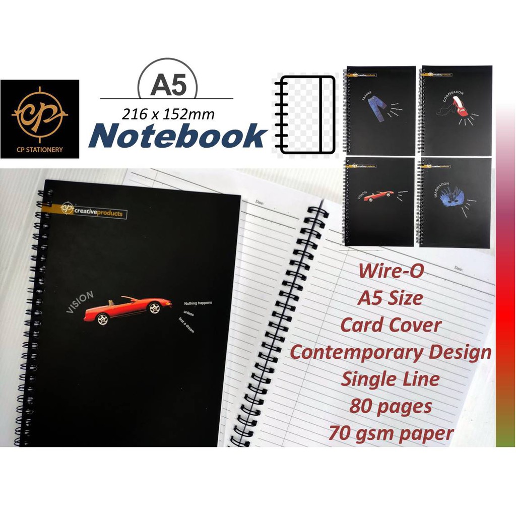 CP Notebook Wire O Spiral Ring A5 Single Line 70gsm 80 pages (Buku Nota ...