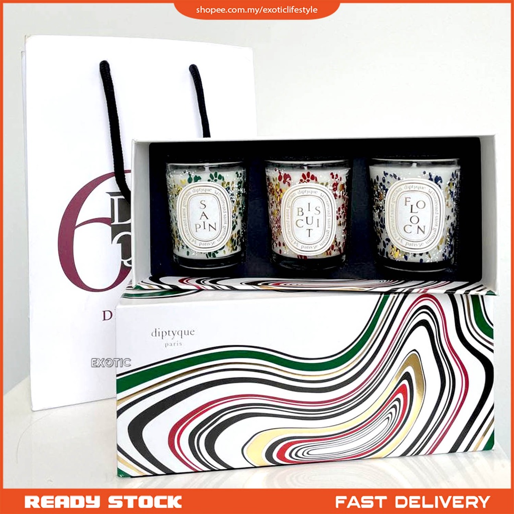 Diptyque 3 In 1 Scented Candle Set (Sapin, Biscuit, Folcon) | Shopee Malaysia