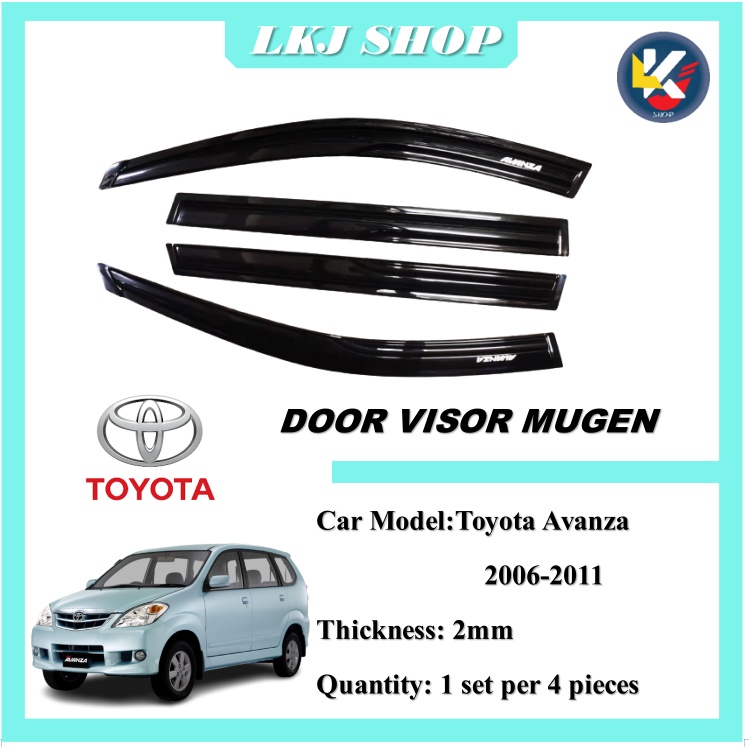 Toyota Avanza 2004-2012 Door Visor Mugen Air Press Window Wind ...