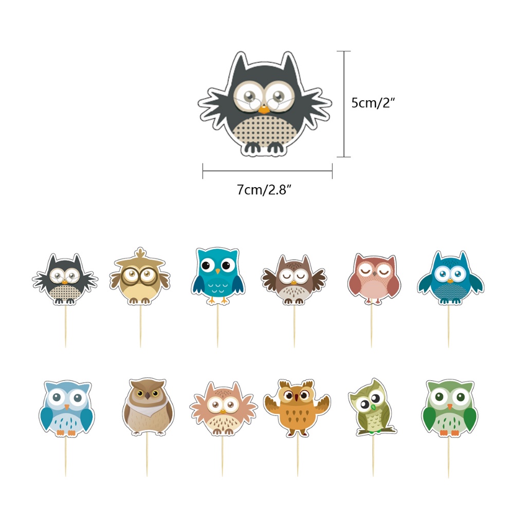 Owl Birthday Party Decoration Banner Cake Toppers Balloons Set Kids ...