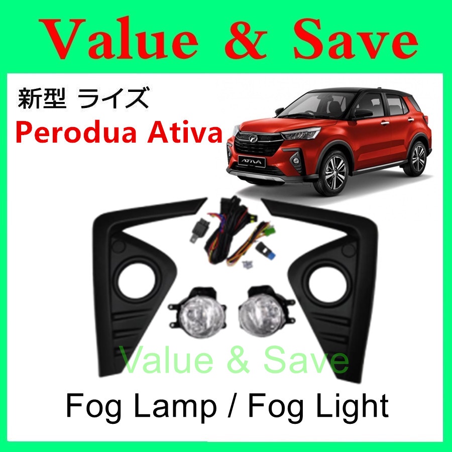 Perodua Ativa 2020 2021 2022 2023 Fog Light Fog Lamp Full Set Spare ...