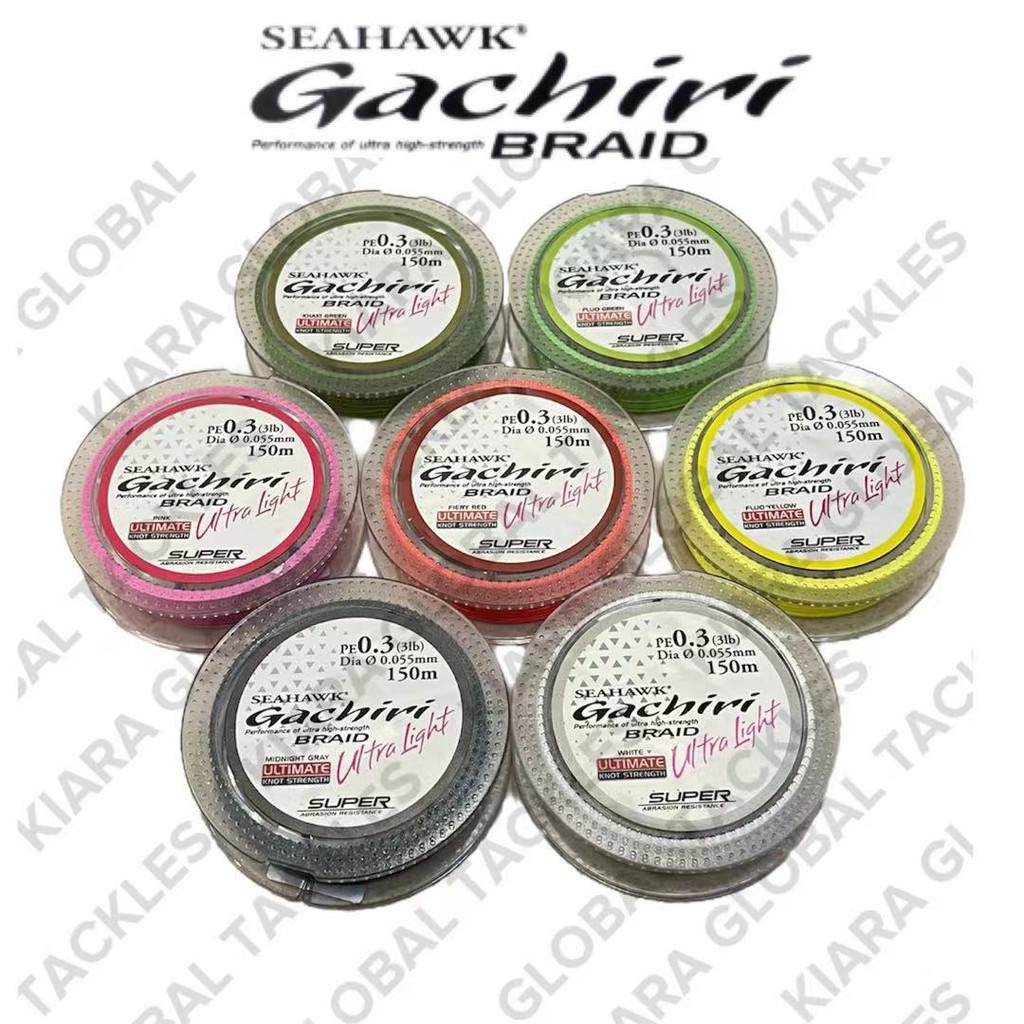 SEAHAWK GACHIRI BRAID ULTRA LIGHT FISHING LINE - 150M - | 3LB / 5LB / 7LB | Shopee Malaysia