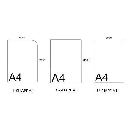 JOO HAUT JH 0.18mm A4 Size L / C / U Shape Plastic Transparent Document ...