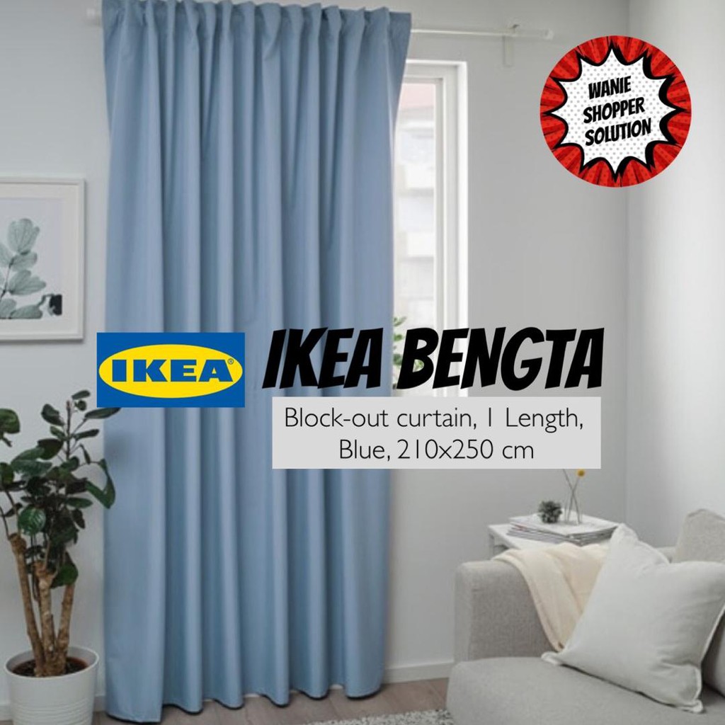 🔥CLEARANCE STOCK🔥IKEA BENGTA Block-out curtain, 1 length, blue 210x250 cm | Shopee Malaysia