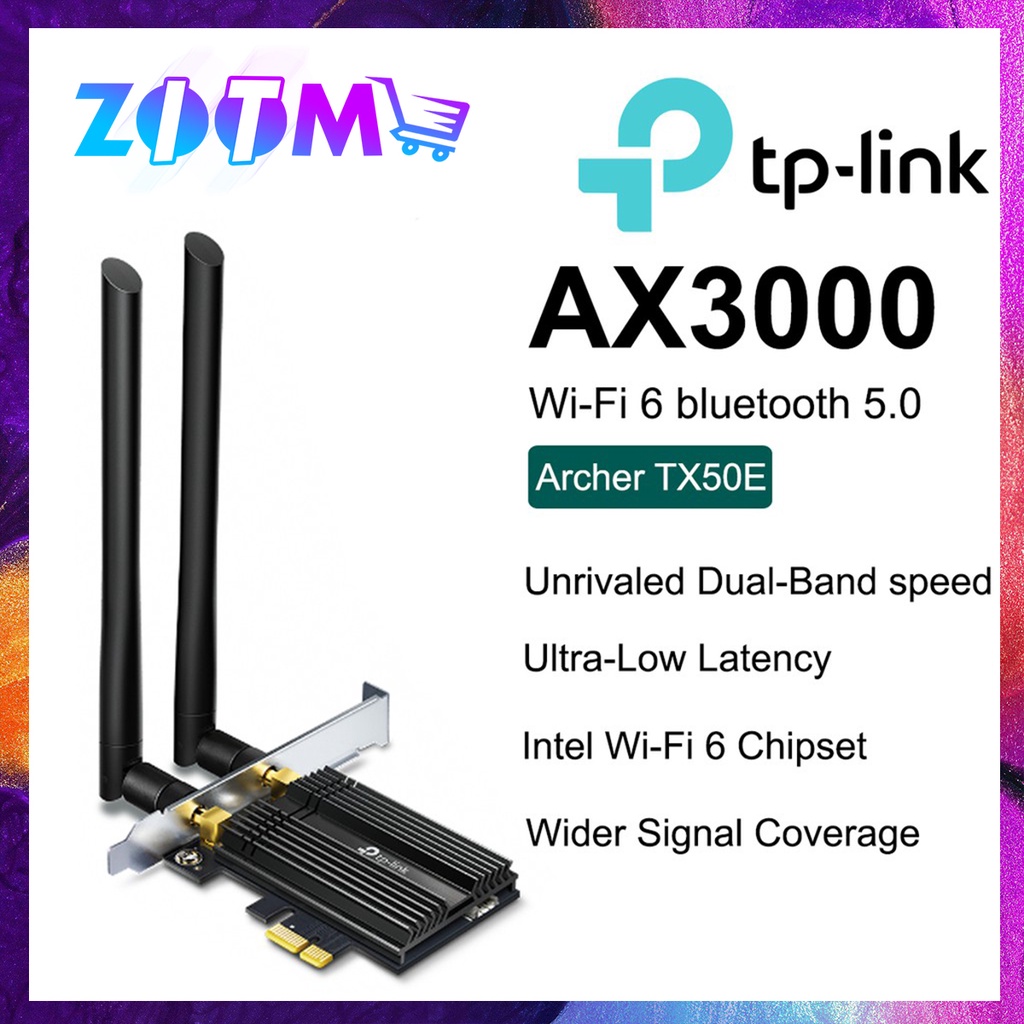 TP-LINK ARCHER TX50E AX3000 WIFI 6 BLUETOOTH 5.0 PCI-E ADAPTER | Shopee ...