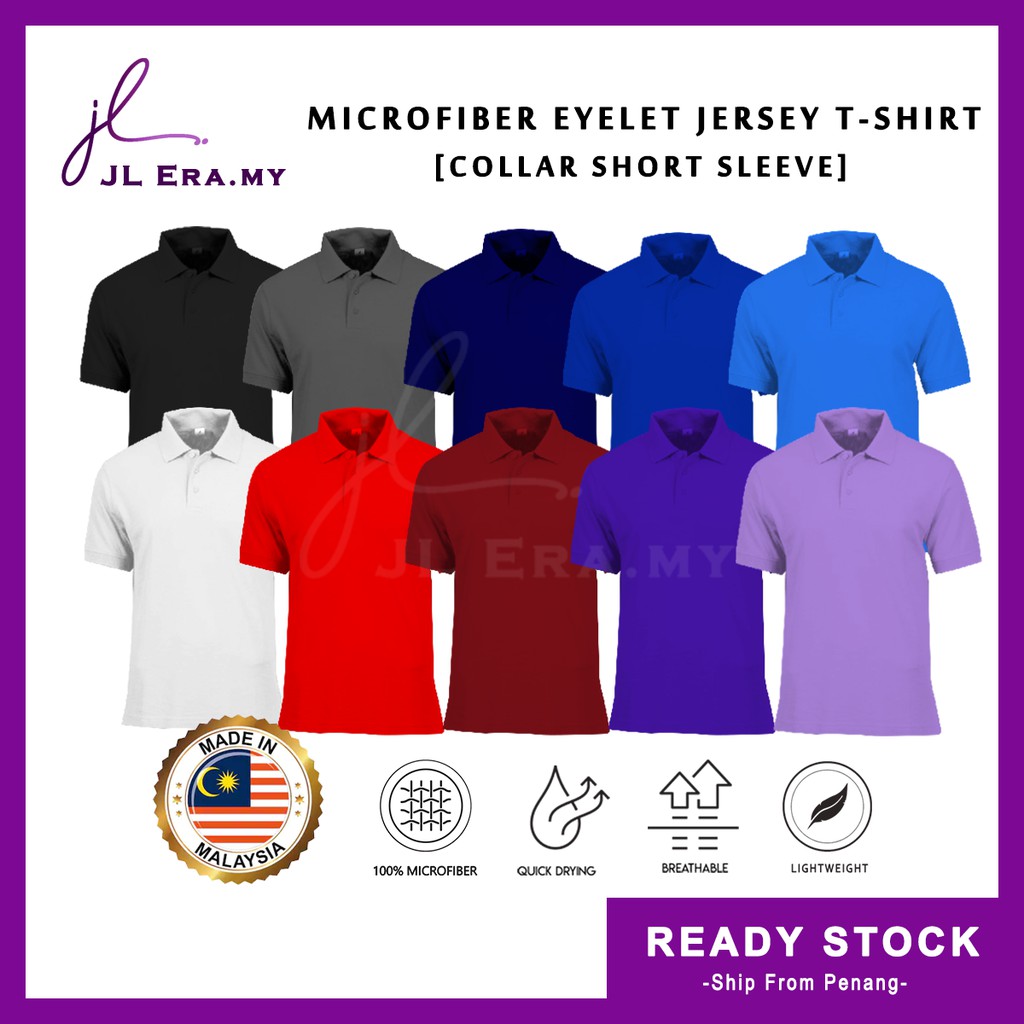 Collar Microfiber Eyelet Jersey T-shirt | Collar | Short Sleeve ...