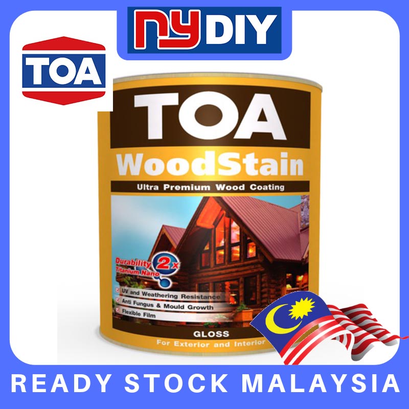 Toa Woodstain Interior & Exterior Wood Paint 1 Liter - Shellac Kayu ...