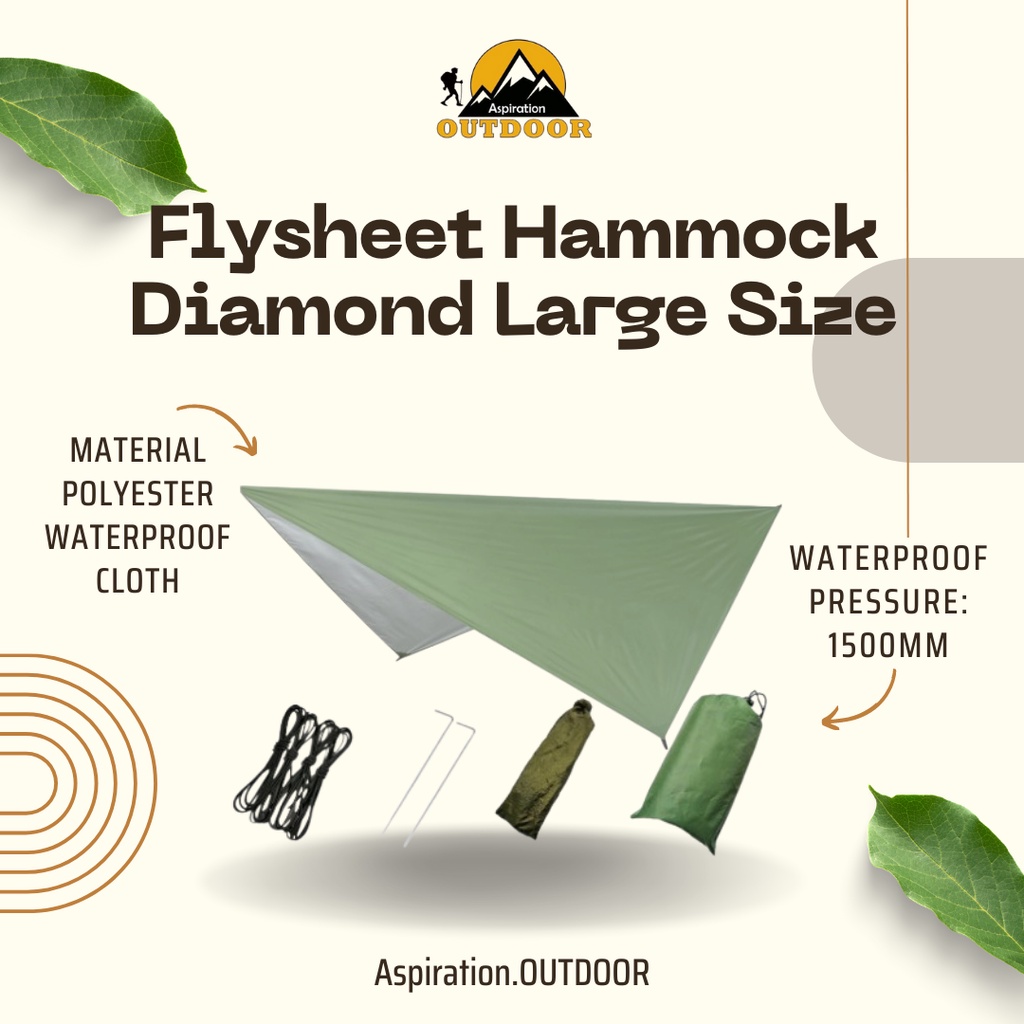 Flysheet Hammock Diamond Large Size Camping Tarp Shelter Hammock Rain ...