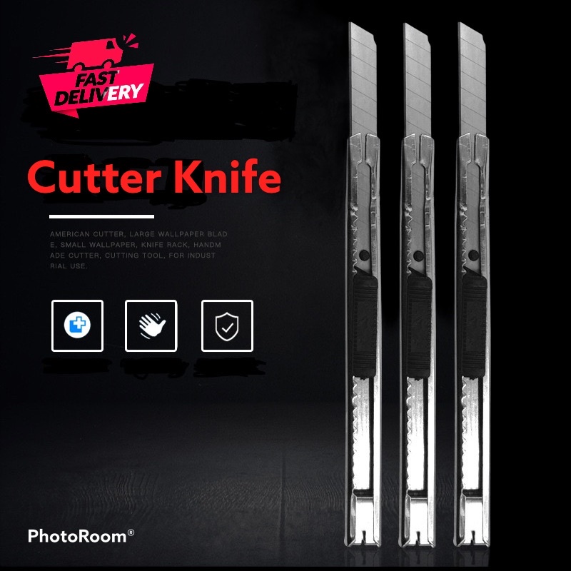[Low Cost] Stainless Steel Precision Cutter Knife 9mm / Student Cutter ...