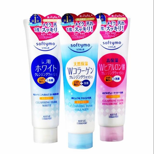 Kose Softymo Collagen/Hyaluronic Acid/Whitening Cleansing Foam 190G ...