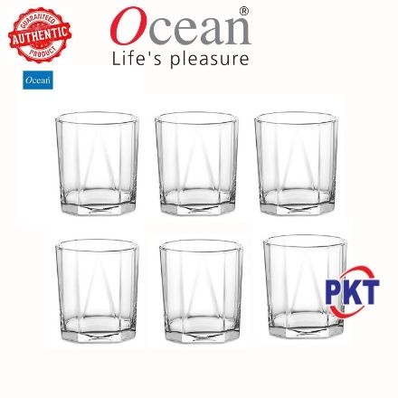 6PC OCEAN WATER GLASS PYRAMID ROCK 260 ml WATER GLASS / GELAS AIR SEJUK ...