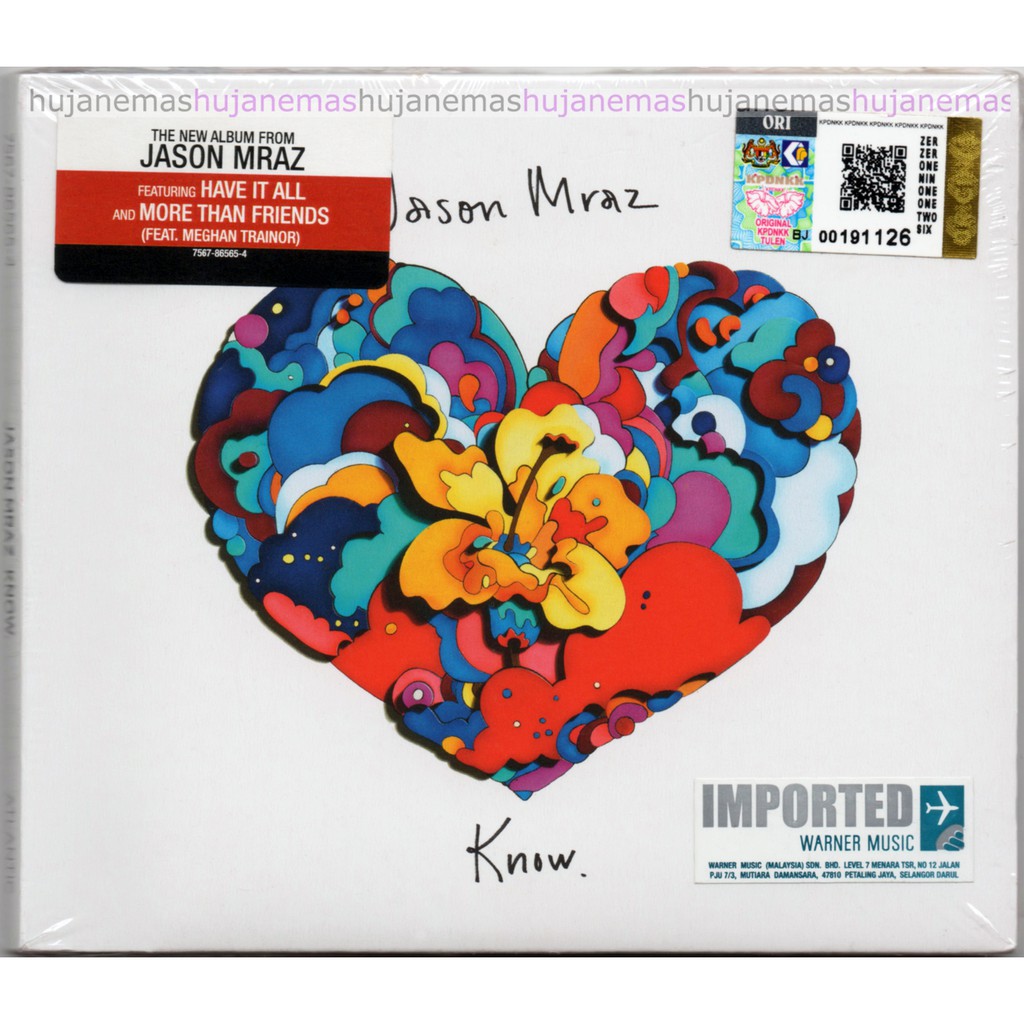 JASON MRAZ - Know. 2018 WARNER MUSIC / EU EDITION GATEFOLD CARDBOARD ...