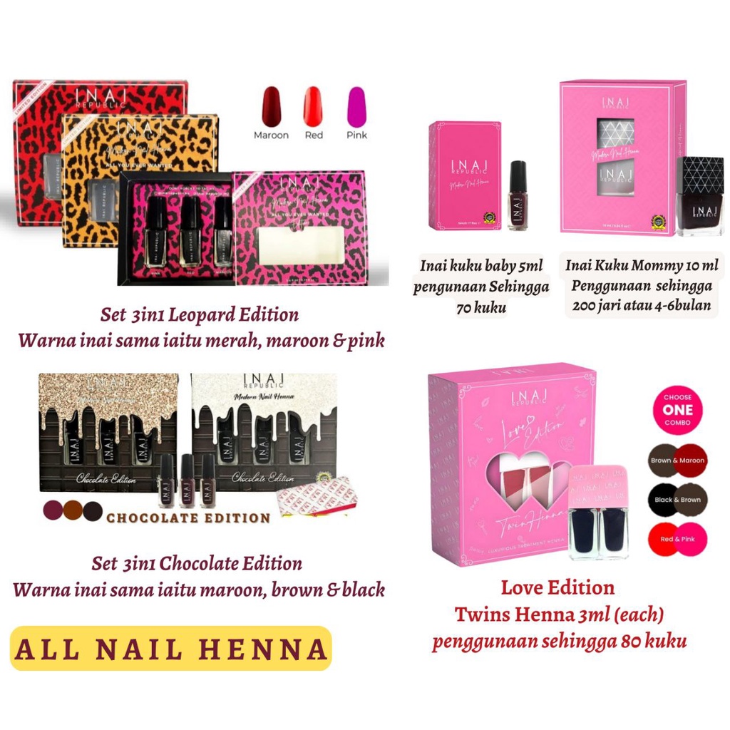 ORIGINAL INAI REPUBLIC; MODERN NAIL HENNA Inai Kuku; Henna Peel Off ...