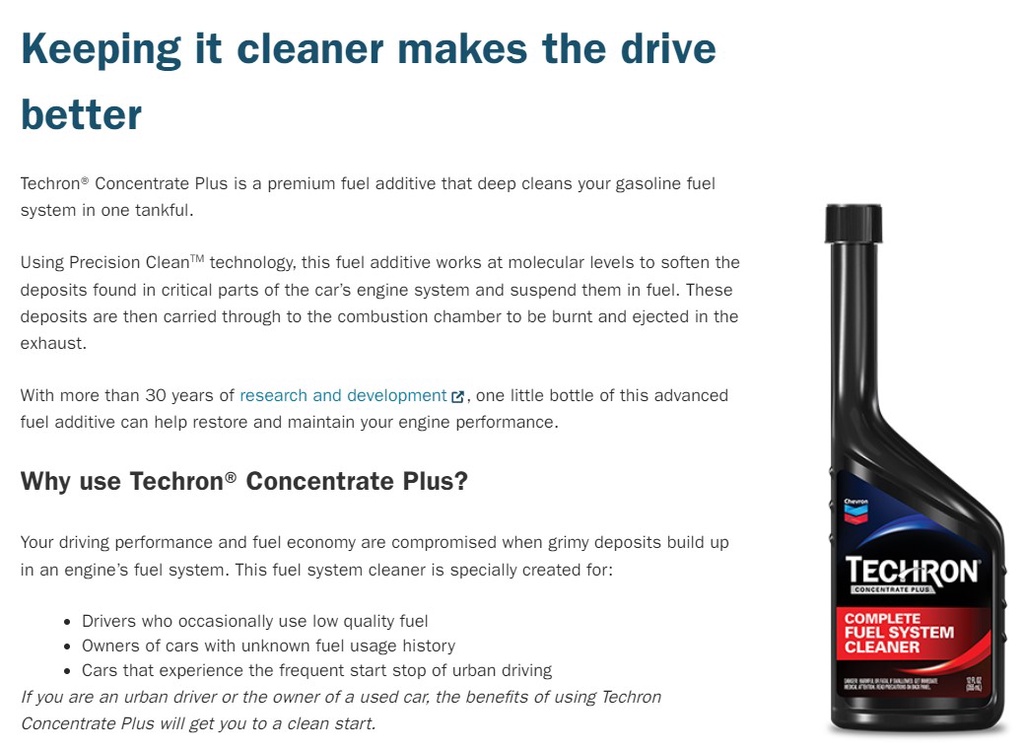 Caltex Techron Concentrate Plus Complete Fuel System Cleaner (355ml/1 ...