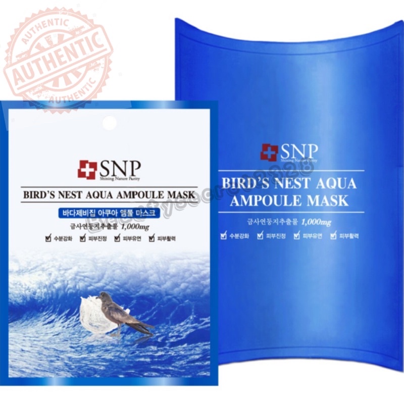 SNP Bird Nest Aqua Ampoule Mask 10’s🔥 | Shopee Malaysia