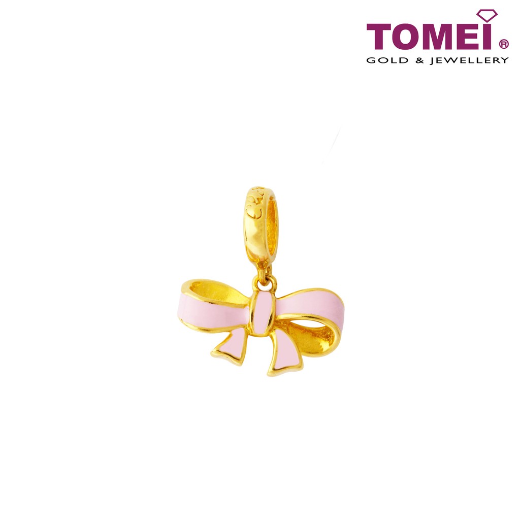 [TOMEI Online Exclusive] Candy Ribbon Bow Charm, Yellow Gold 916 ...
