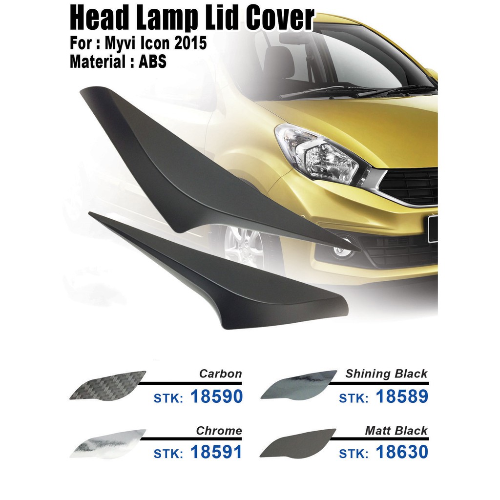(READY STOCK) Head Lamp Eyes Lip Cover Myvi Icon 2015-2017 (2PCS ...