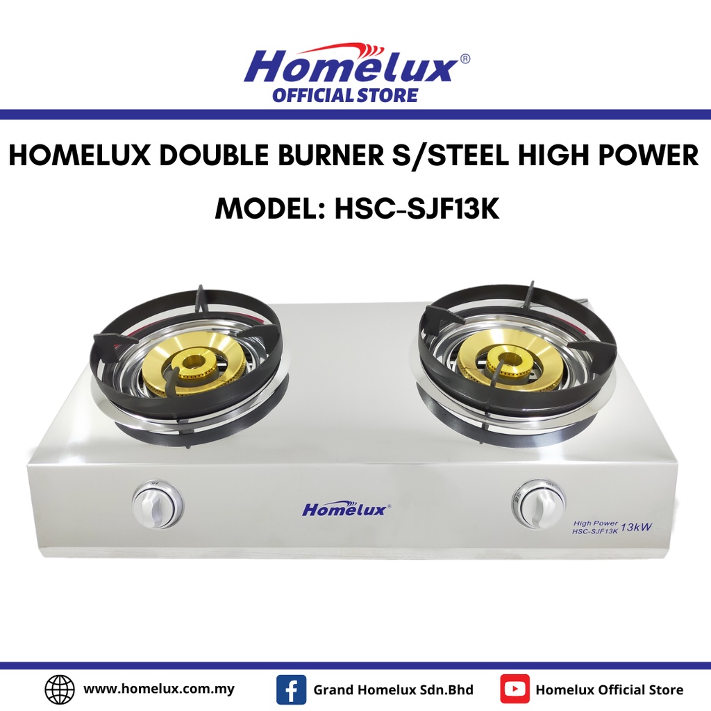 Homelux Double Burner Commercial S/Steel High Power HSC-SJF13K /Super ...