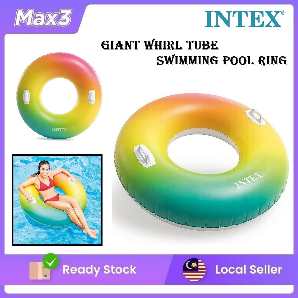 Max 3 INTEX 58202 Inflatable Giant Whirl Tube Swimming Pool Ring ...