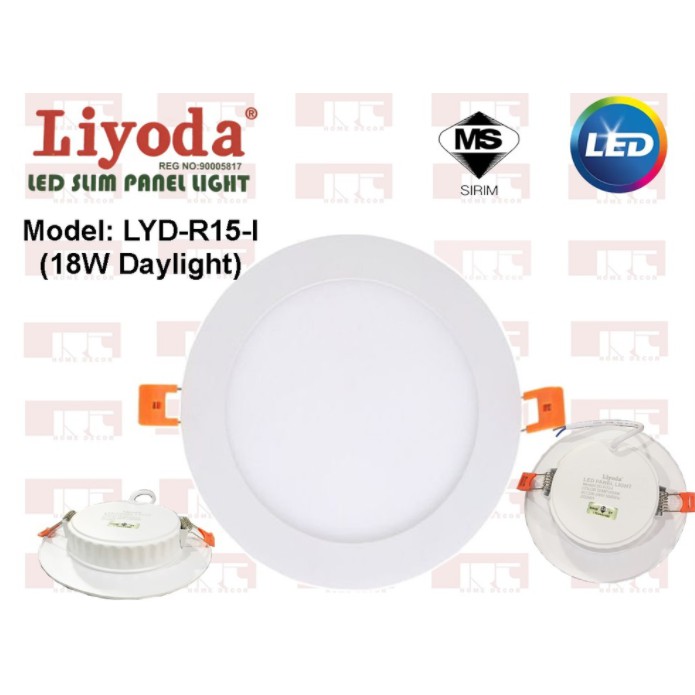 LIYODA LED SLIM PANEL LIGHT ROUND / CEILING LIGHT / 18W 6inch / 6 ...