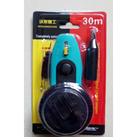 Carpenter'S Ink Marker with Hand rolling 30M Snap Chalk Line Plasterer ...
