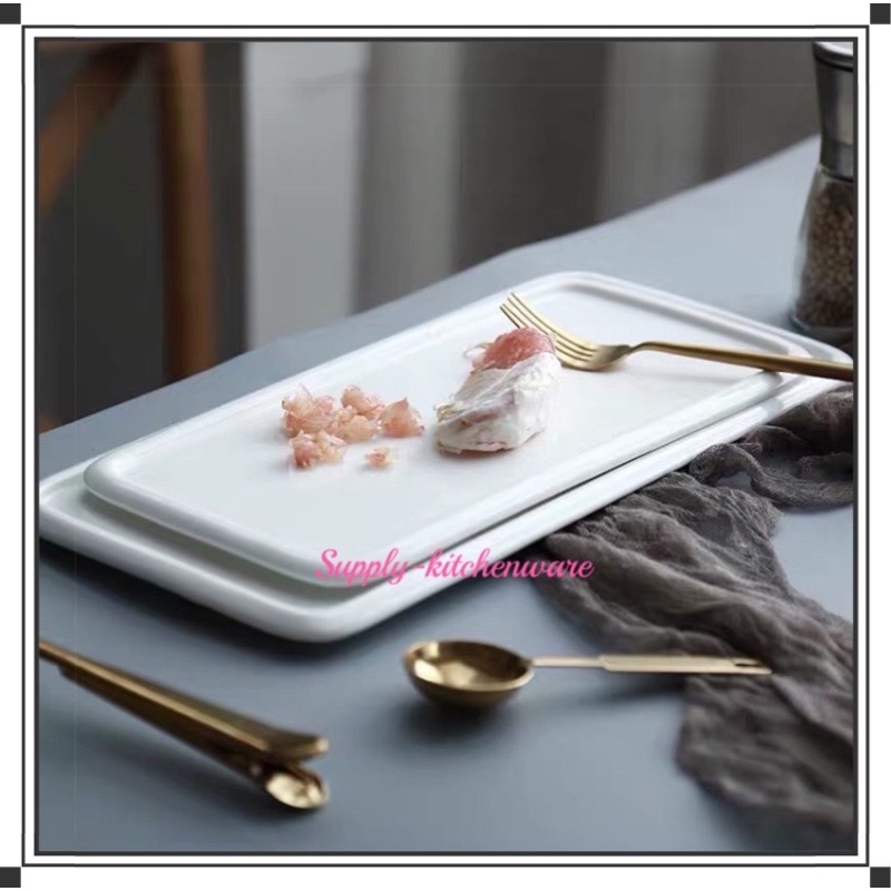 3SIZES White Ceramic Porcelain Dream Rectangle Dish Plate RuMeng ...