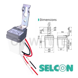 SELCON🇯🇵 3A / 6A / 10A Photocell Switch, Day & Night Lighting Auto ...
