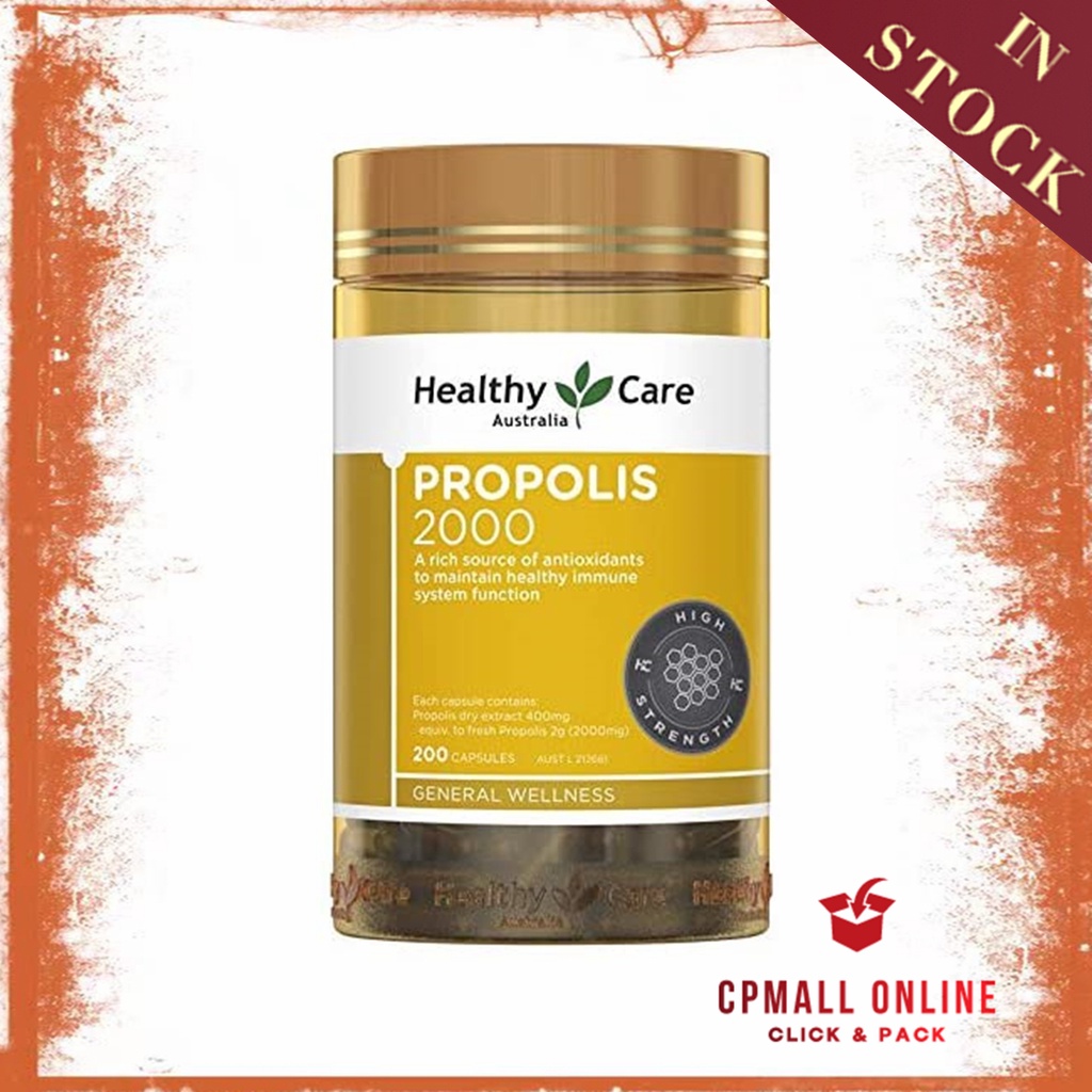 [Expiry Date: 02/2028] Healthy Care 黑蜂胶 Propolis 2000mg ( 200 Capsules ...