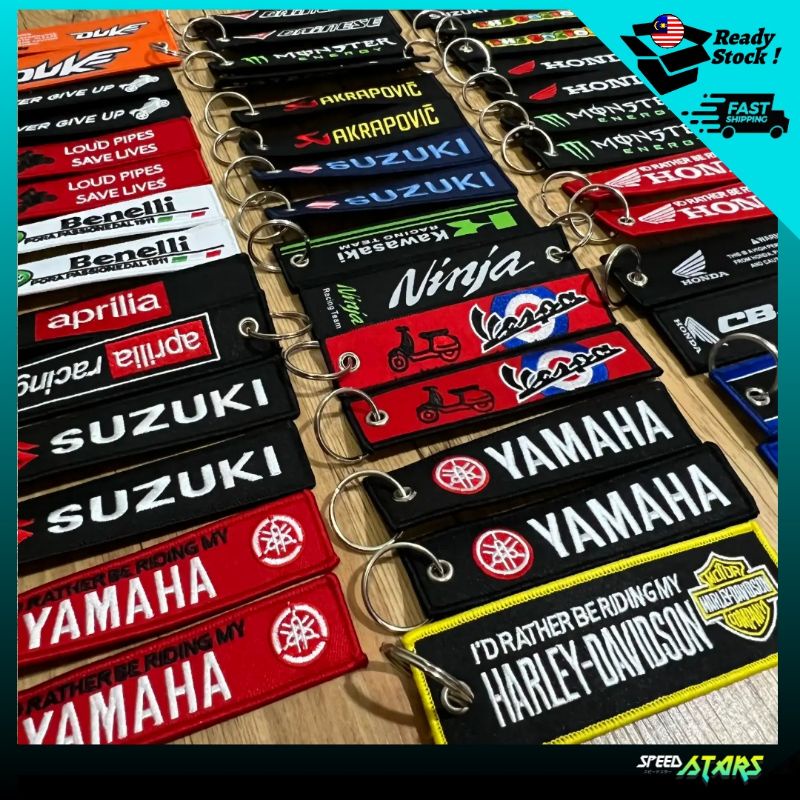 Motor Keychain jdm keychain fabric Yamaha Suzuki Honda Monster energy ...