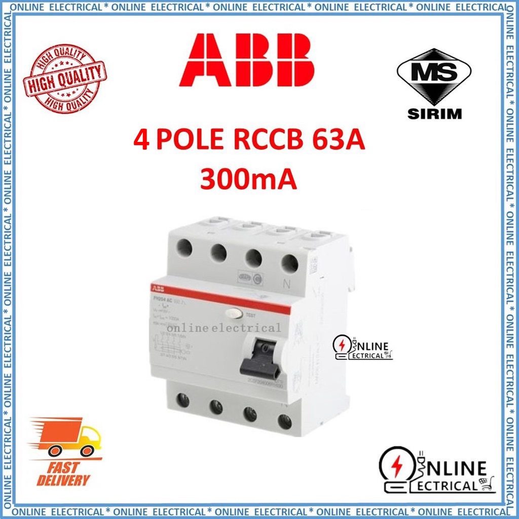 ABB MCB / RCCB / ELCB ( 2 POLE / 3 POLE /4 POLE / 40A / 63A ) | Shopee Malaysia
