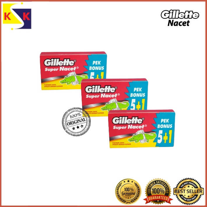 Original Gillette Nacet Crocodile 5+1 Free Promotion Shaving Blade ...