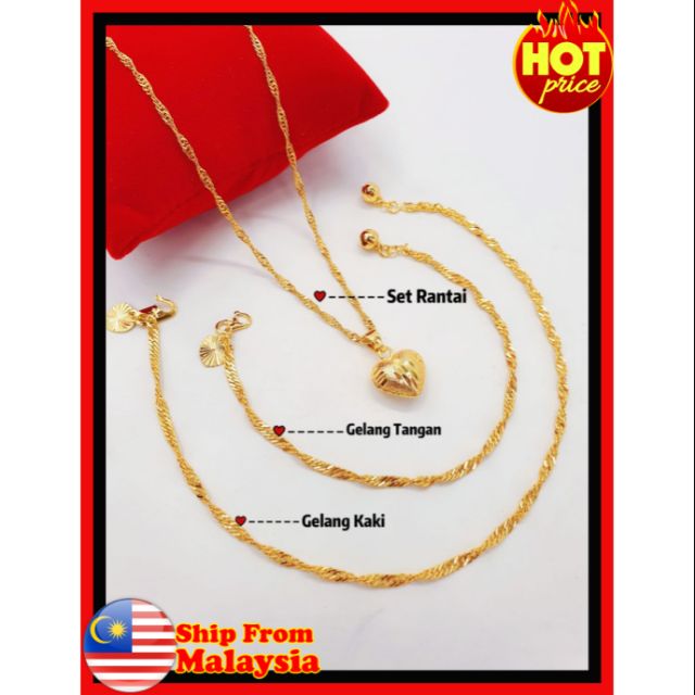 💥HOT ITEM💥SET RANTAI LEHER DAN TANGAN SUASA | Shopee Malaysia