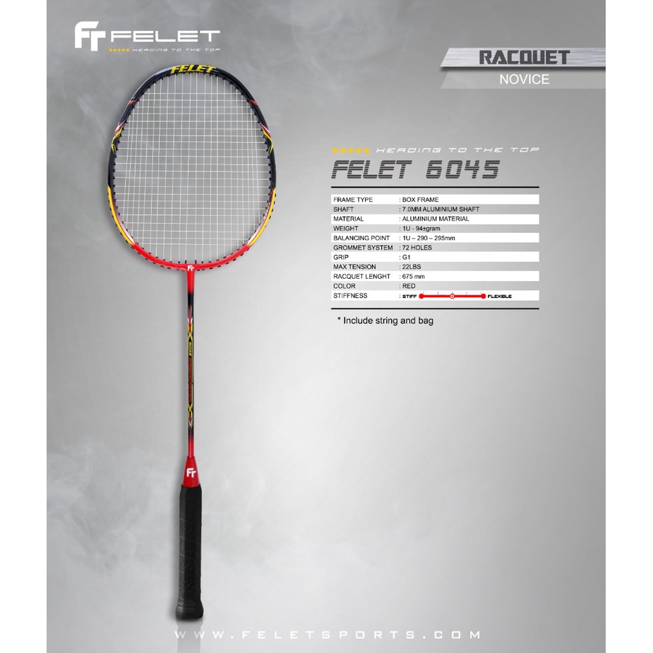 FELET 6045 6046 6048 Speed & Control Badminton Racket - 100% Original ...
